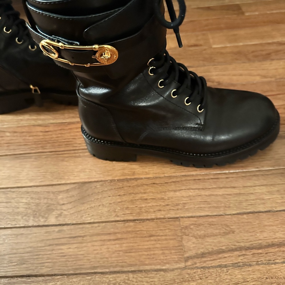 Authentic Versace Safety Pin Combat Boot. Worn Twice.… - Gem